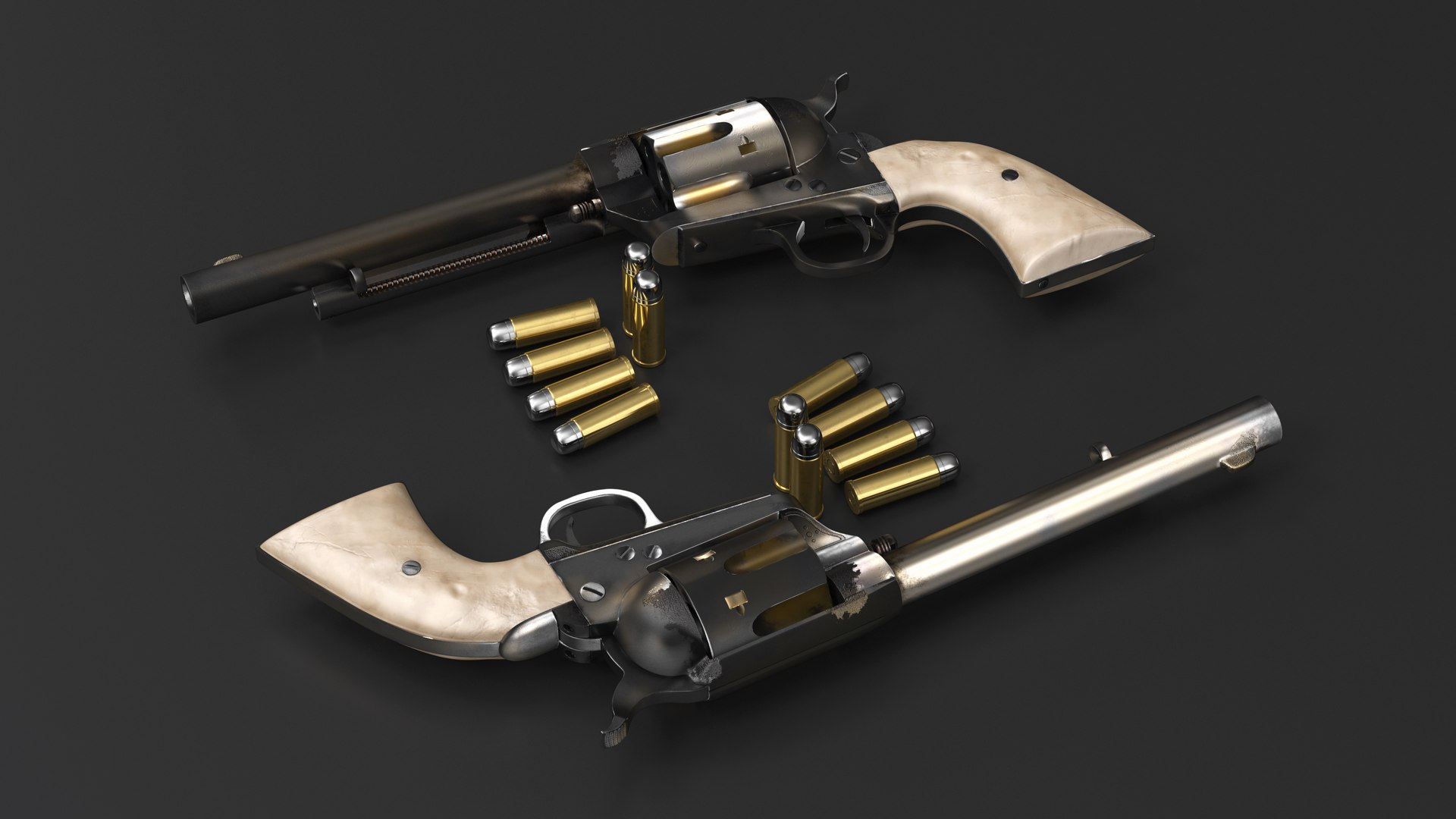3D Revolver and Bullets model - TurboSquid 2150156