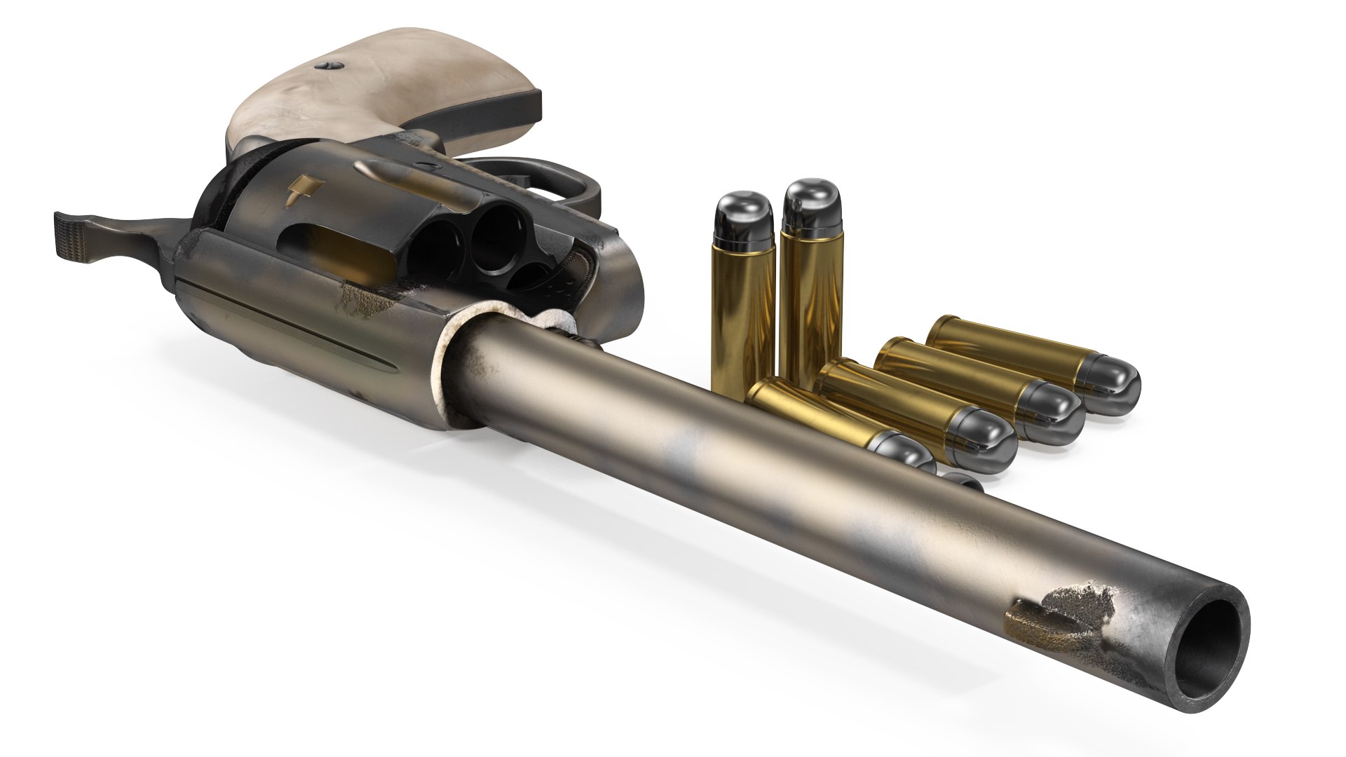 3D Revolver and Bullets model - TurboSquid 2150156