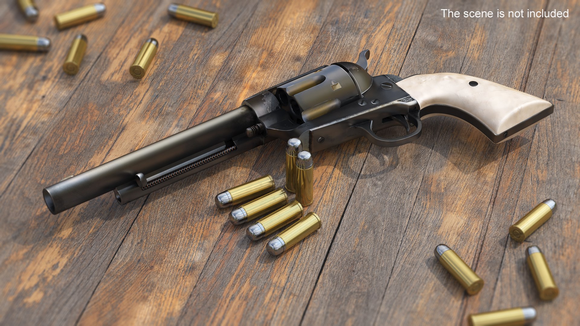 3D Revolver and Bullets model - TurboSquid 2150156
