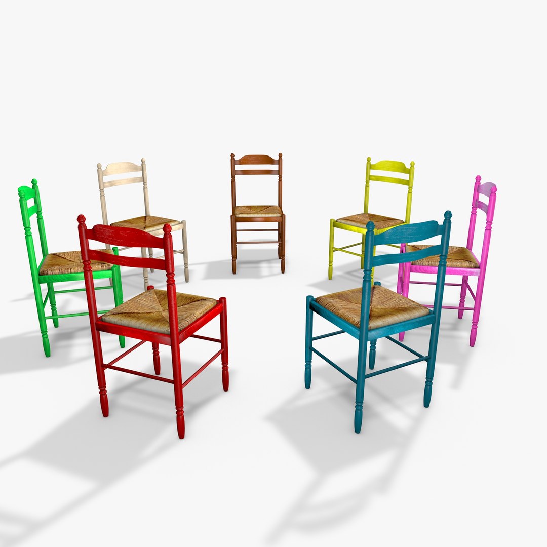 3D classic wooden color chair wood - TurboSquid 1392490