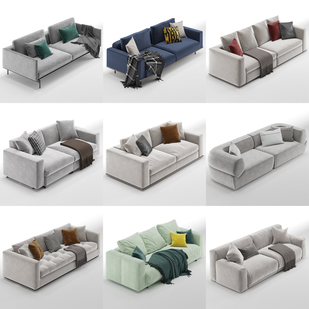 3D 9 Sofas Collection 01 - TurboSquid 2088289