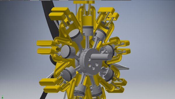 modelo 3d 9 cylinder radial engine plane - TurboSquid 2039394