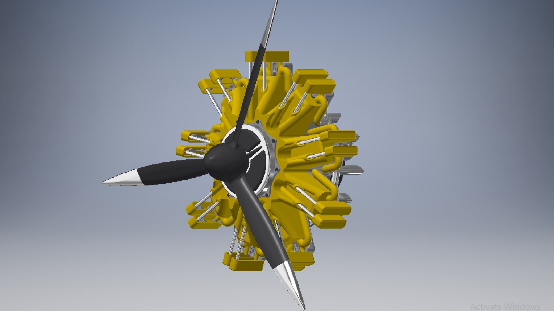 9 Cylinder Radial Engine Plane 3D Model - TurboSquid 2039394