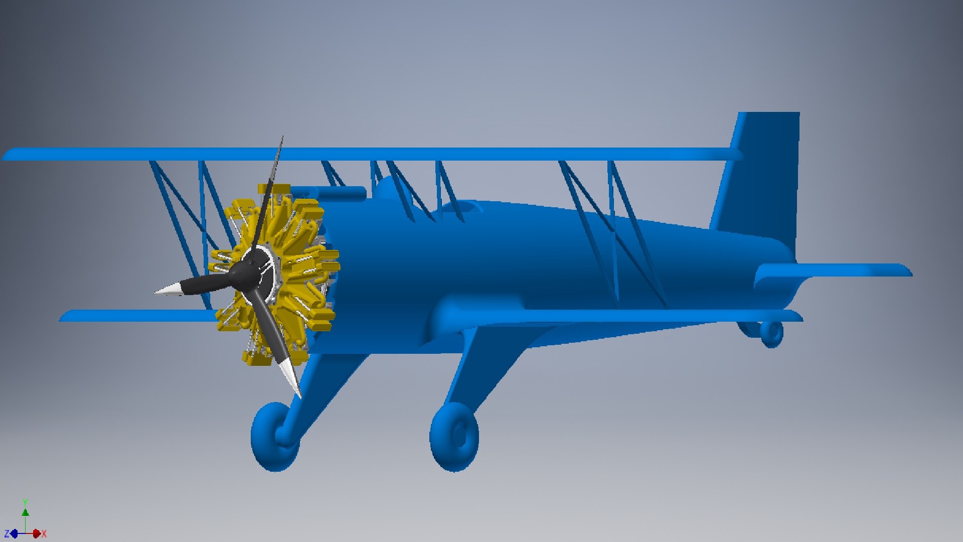9 Cylinder Radial Engine Plane 3D Model - TurboSquid 2039394