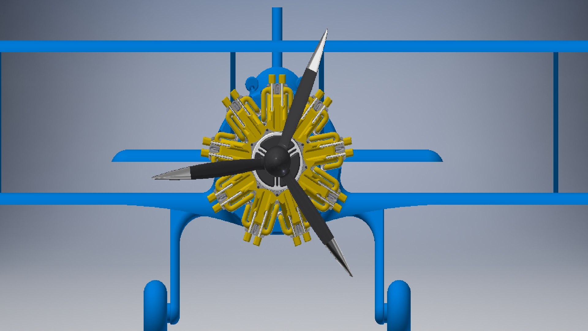 9 Cylinder Radial Engine Plane 3D Model - TurboSquid 2039394