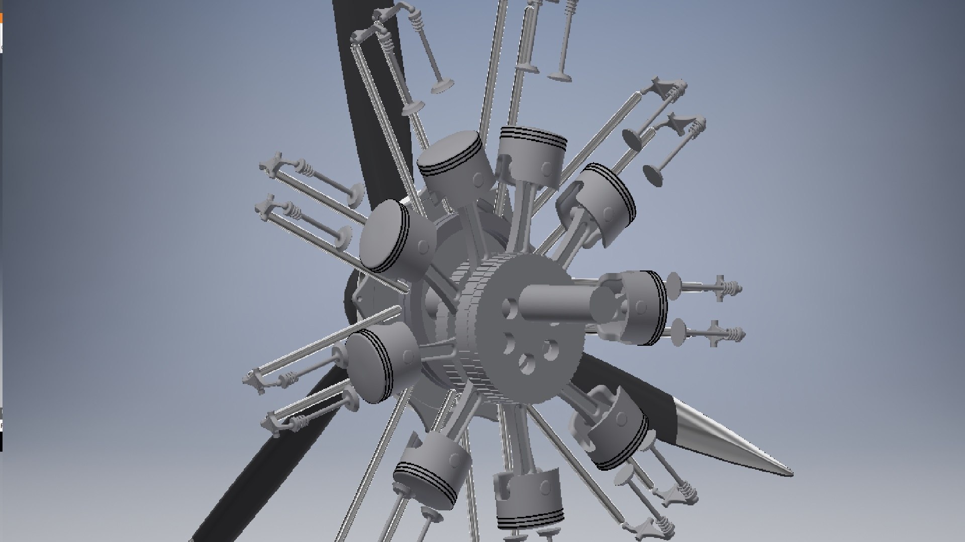 9 Cylinder Radial Engine Plane 3D Model - TurboSquid 2039394