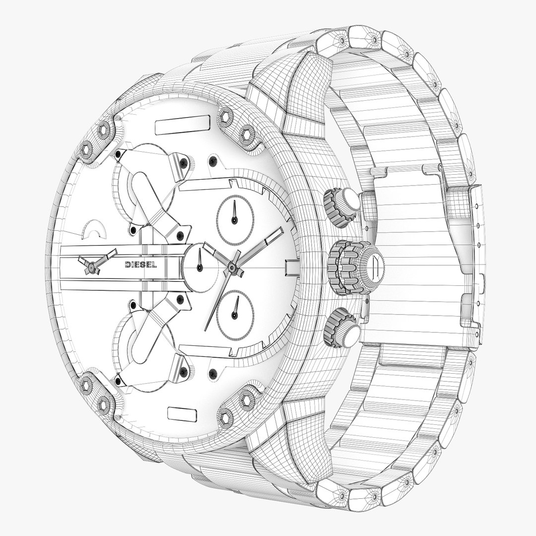3D Model Realistic Wrist Watch Diesel - TurboSquid 1456923
