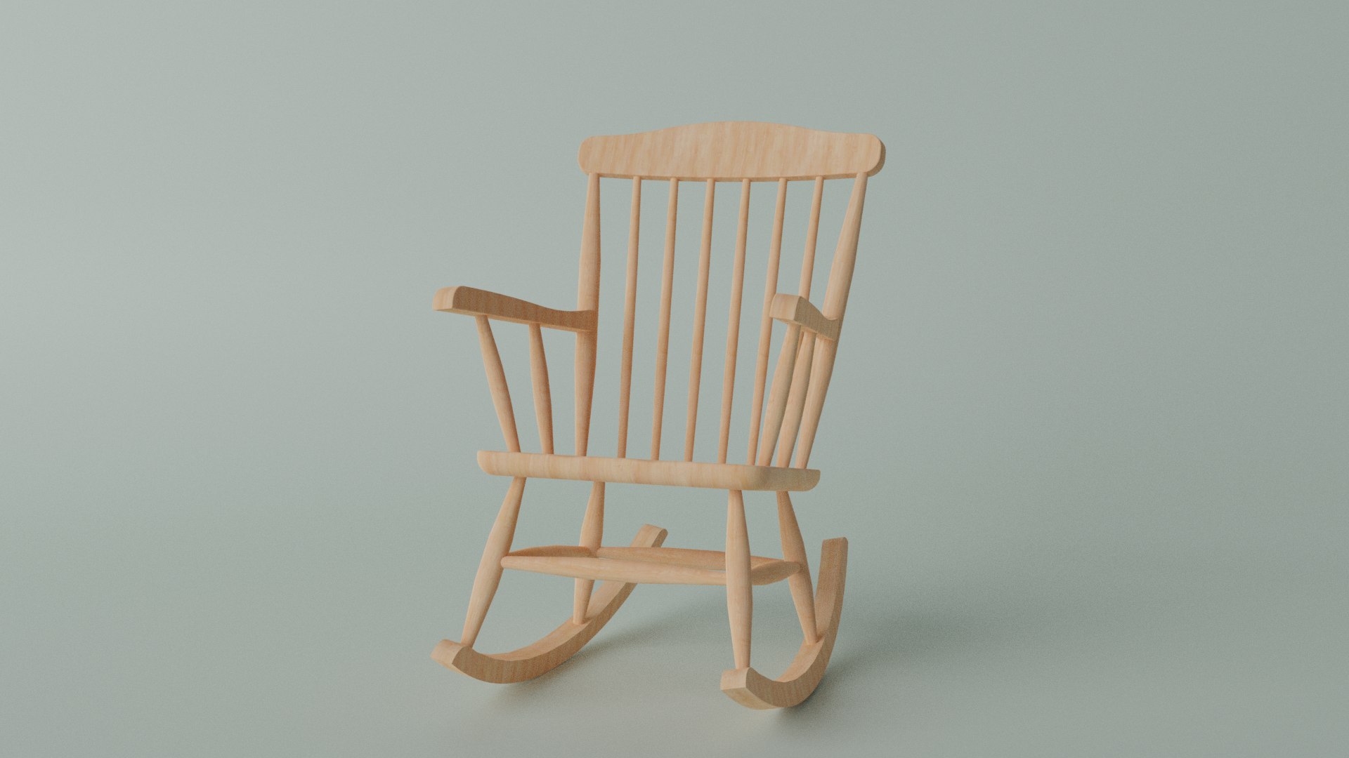 3D Wooden Rocking Chair Model - TurboSquid 1958068