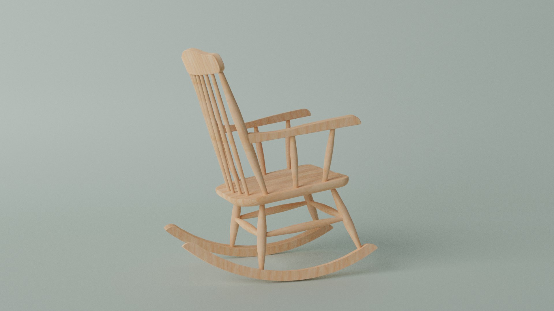 3D Wooden Rocking Chair Model - TurboSquid 1958068