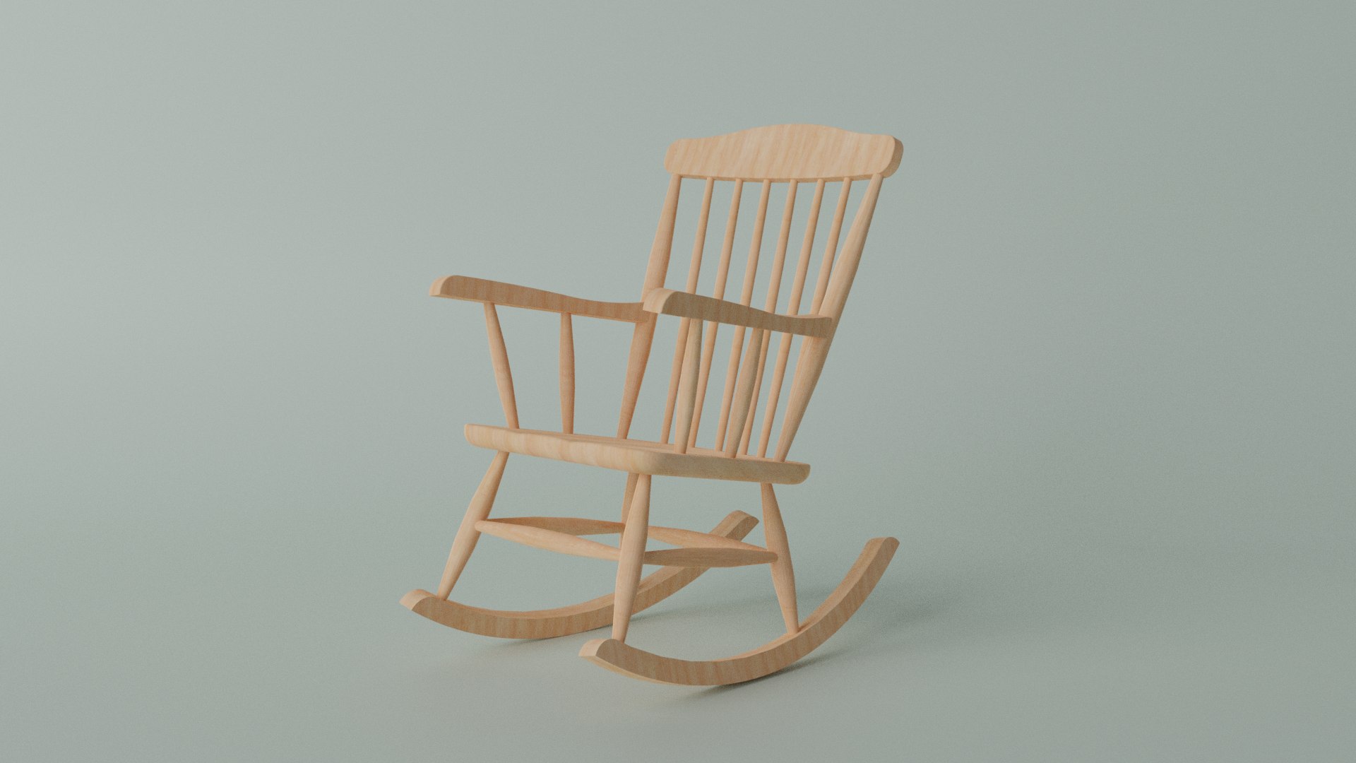 3D Wooden Rocking Chair Model - TurboSquid 1958068