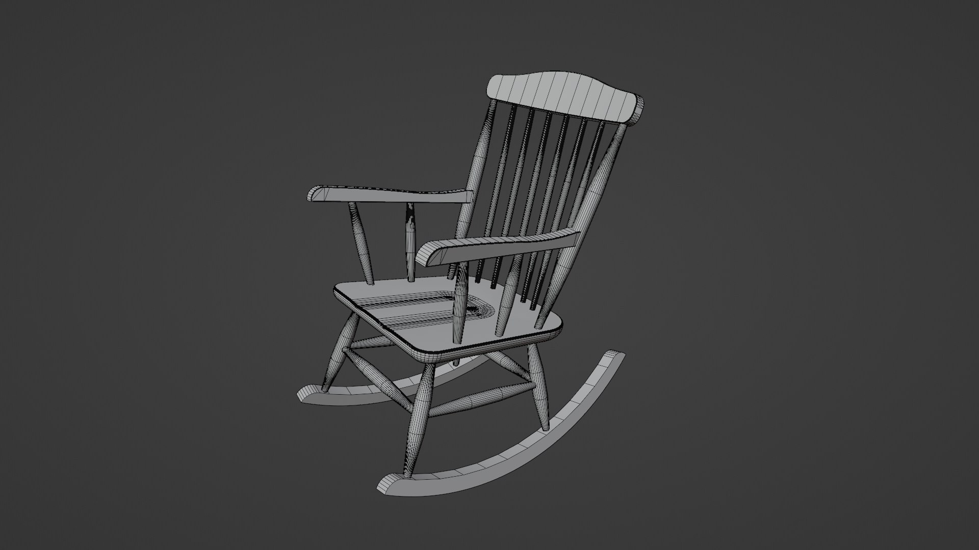 3D Wooden Rocking Chair Model - TurboSquid 1958068