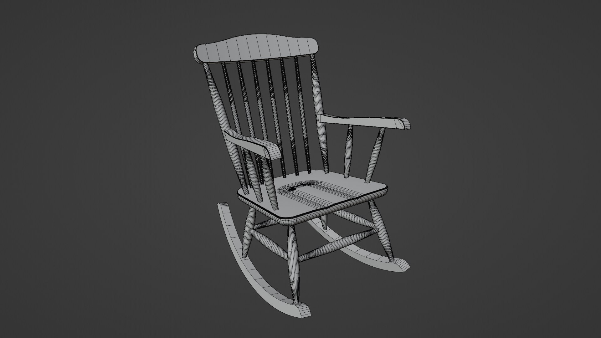 3D Wooden Rocking Chair Model - TurboSquid 1958068