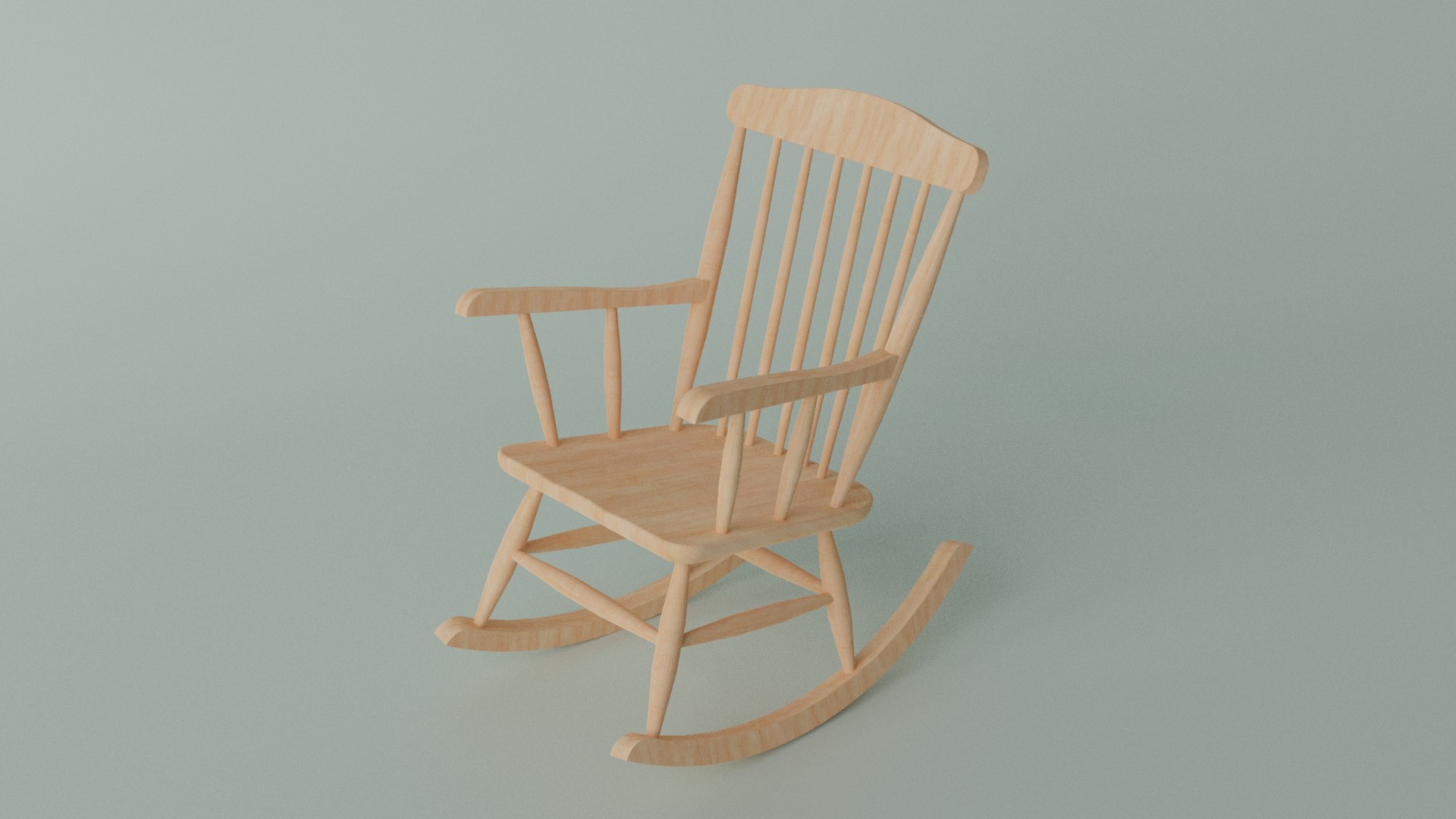 3D Wooden Rocking Chair Model - TurboSquid 1958068