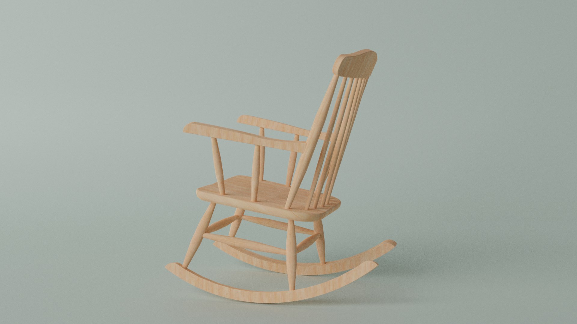 3D Wooden Rocking Chair Model - TurboSquid 1958068