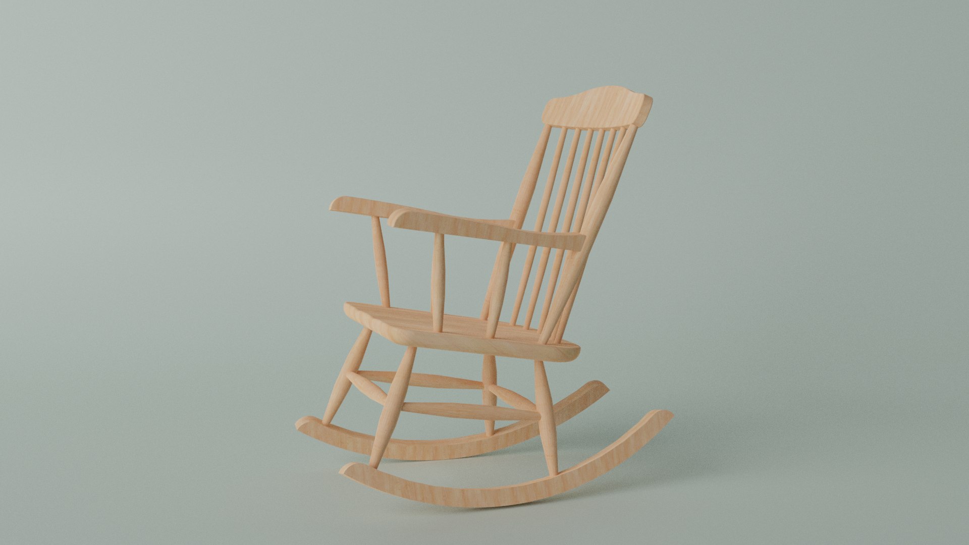 3D Wooden Rocking Chair Model - TurboSquid 1958068