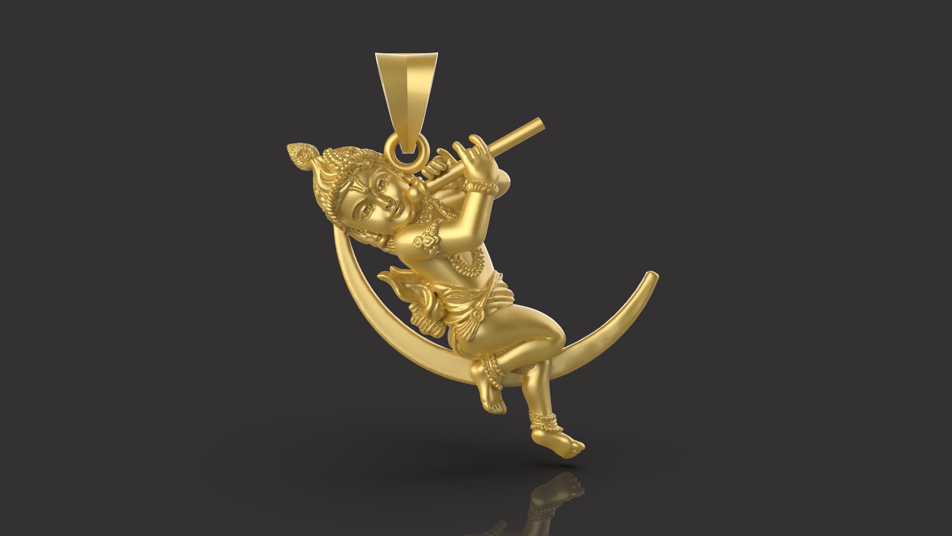3D Moon Krishna Pendant - 0048 - TurboSquid 2316276