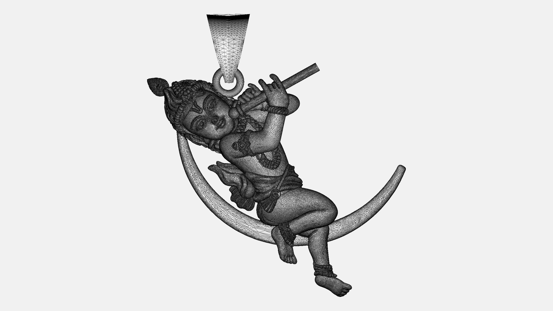 3D Moon Krishna Pendant - 0048 - TurboSquid 2316276