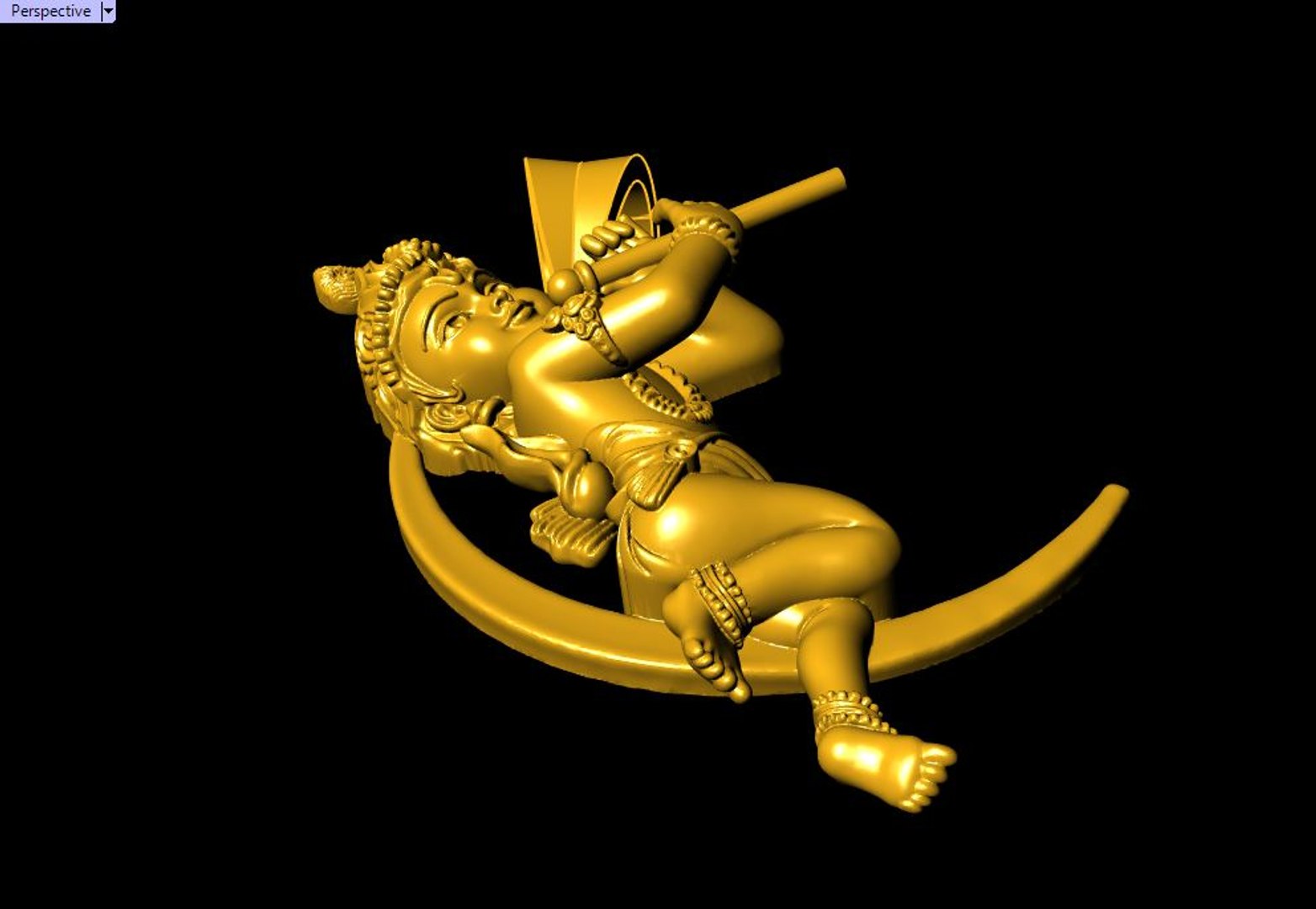 3D Moon Krishna Pendant - 0048 - TurboSquid 2316276