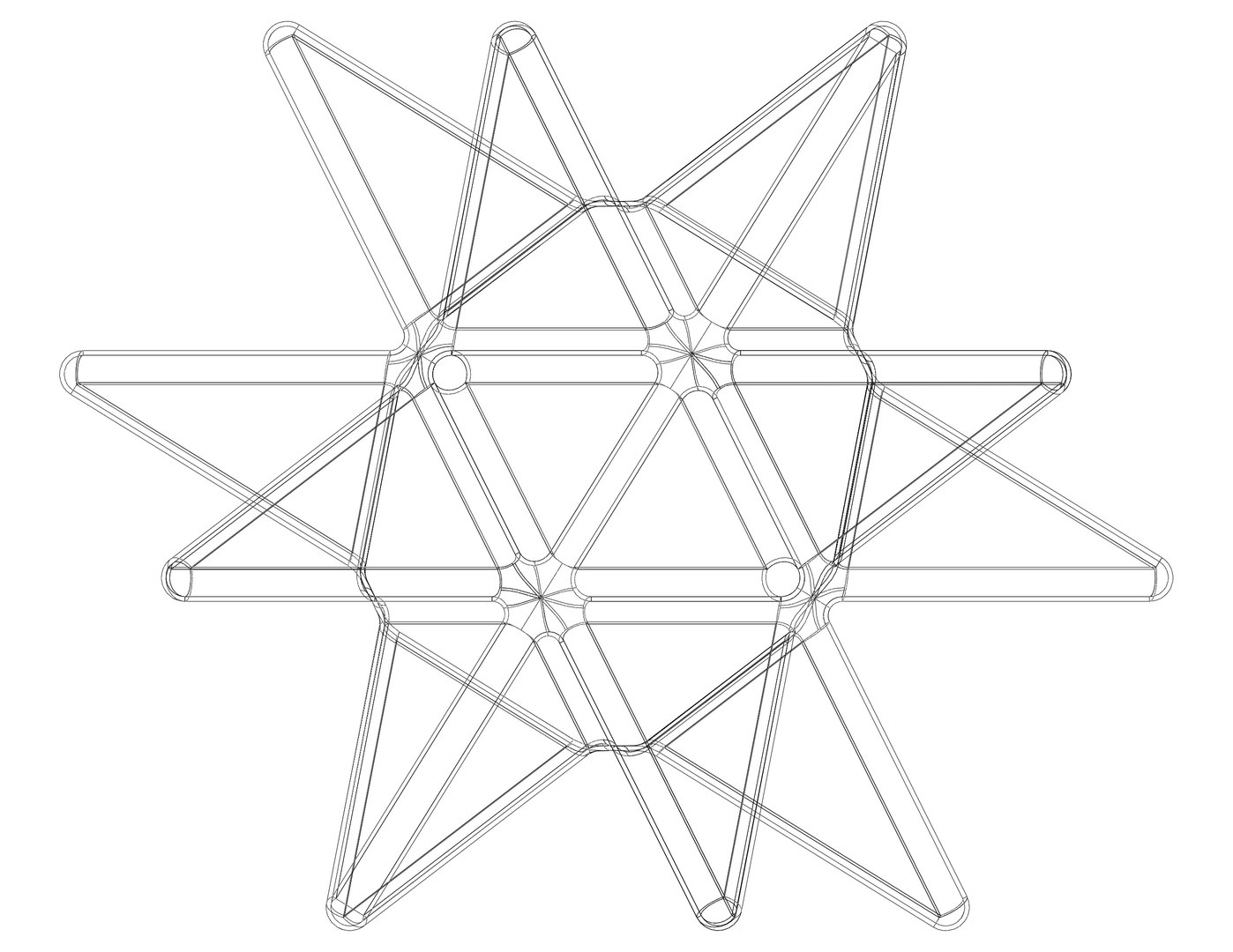 Wireframe Shape Great Stellated Dodecahedron 3D Model - TurboSquid 2175997