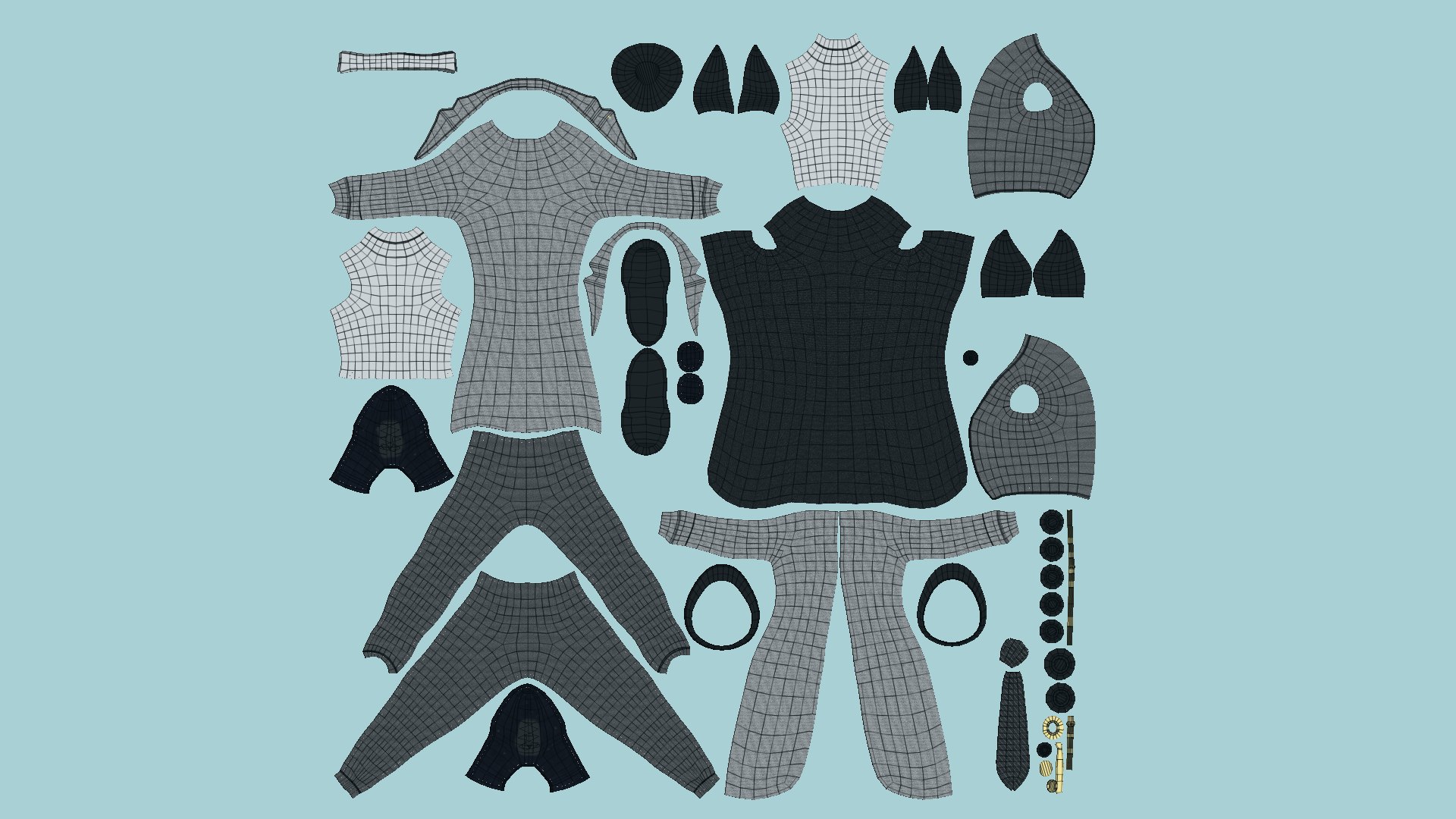 Gentleman Outfit 07 Light Gray - Character Design Fashion 3D Model ...