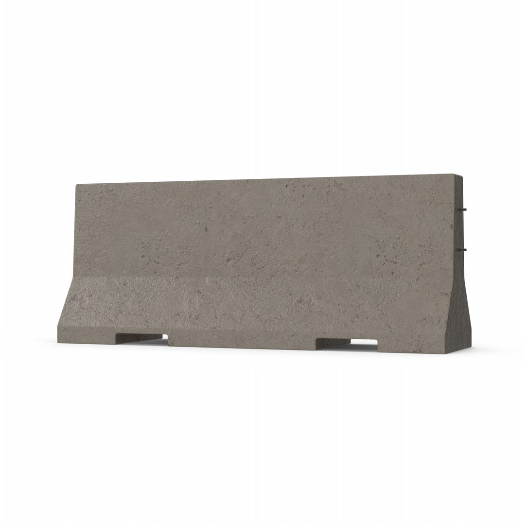 3D Concrete Barrier Model - TurboSquid 1929033