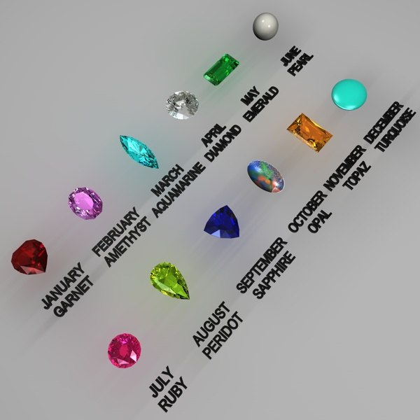 3ds max birthstones gem