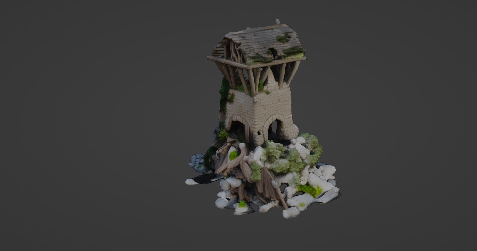 Collapsed Medieval Watchtower Ruin 3D Model - TurboSquid 2385767