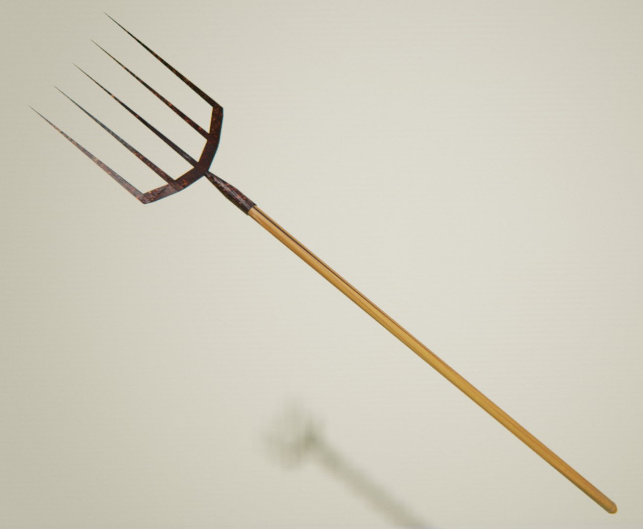 3d Model Pitchfork Old Rusty