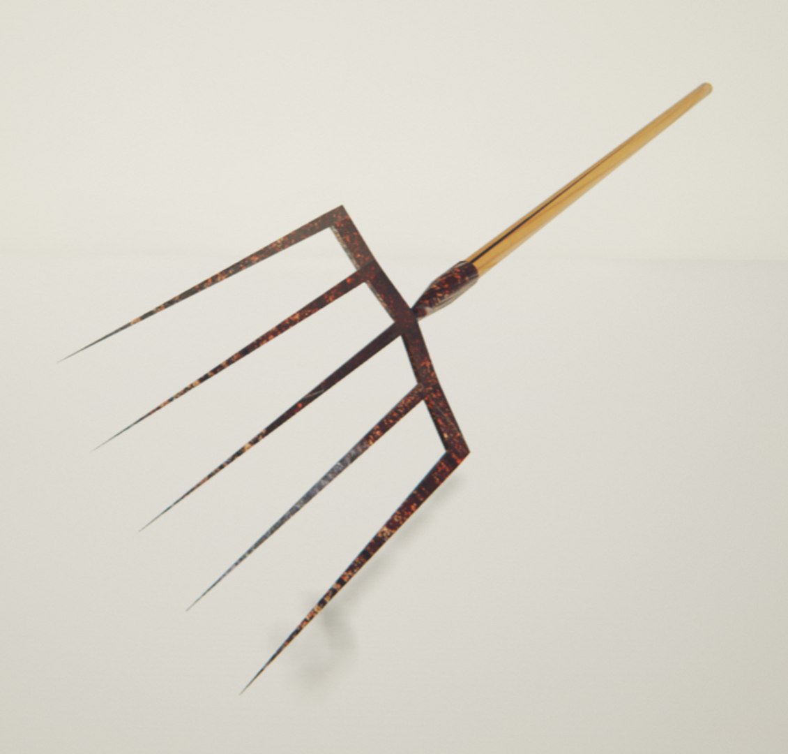 3d Model Pitchfork Old Rusty