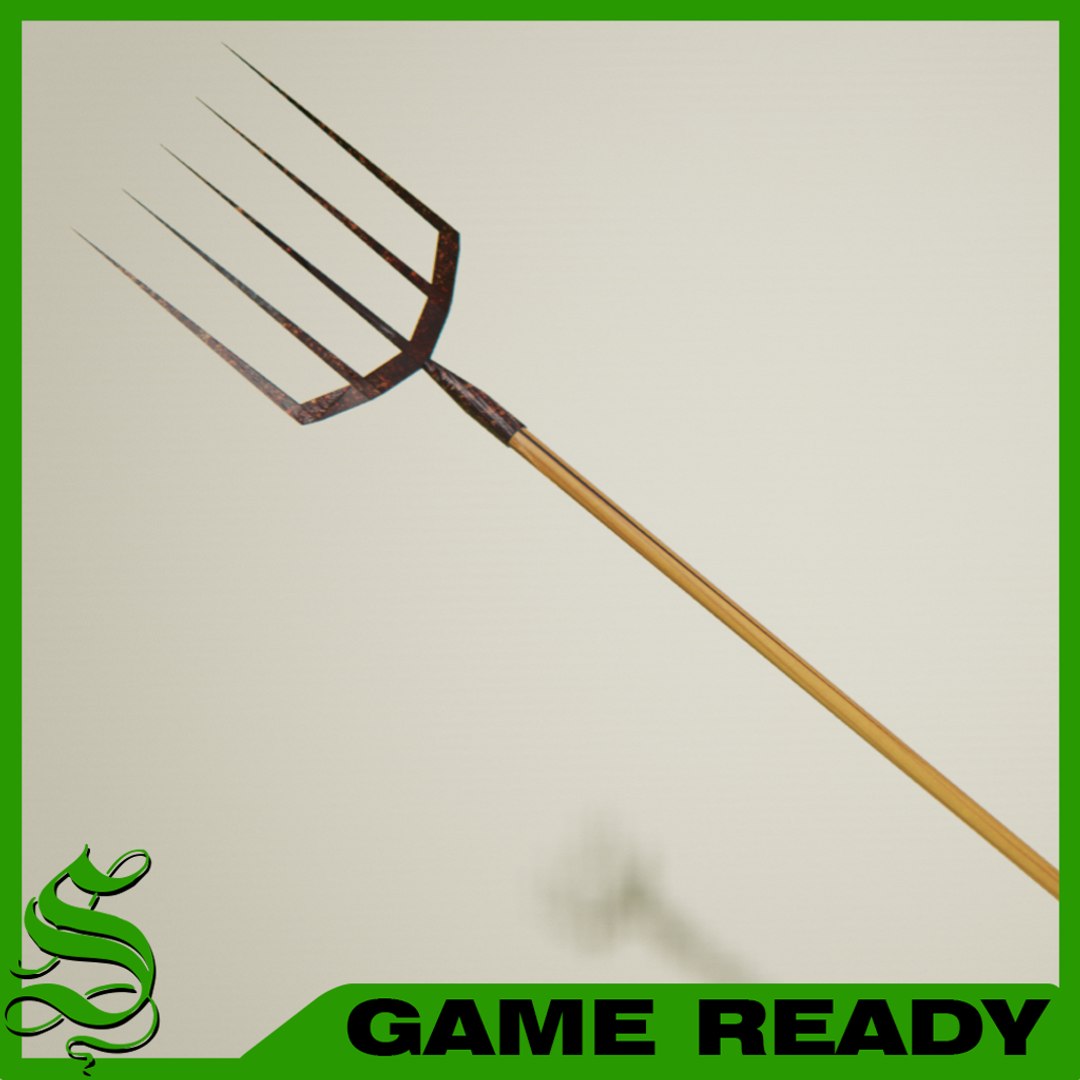 3d Model Pitchfork Old Rusty