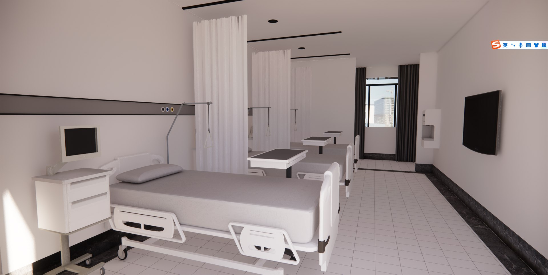 modelo 3d Hospital Patient Ward Room-A1 - TurboSquid 2037530