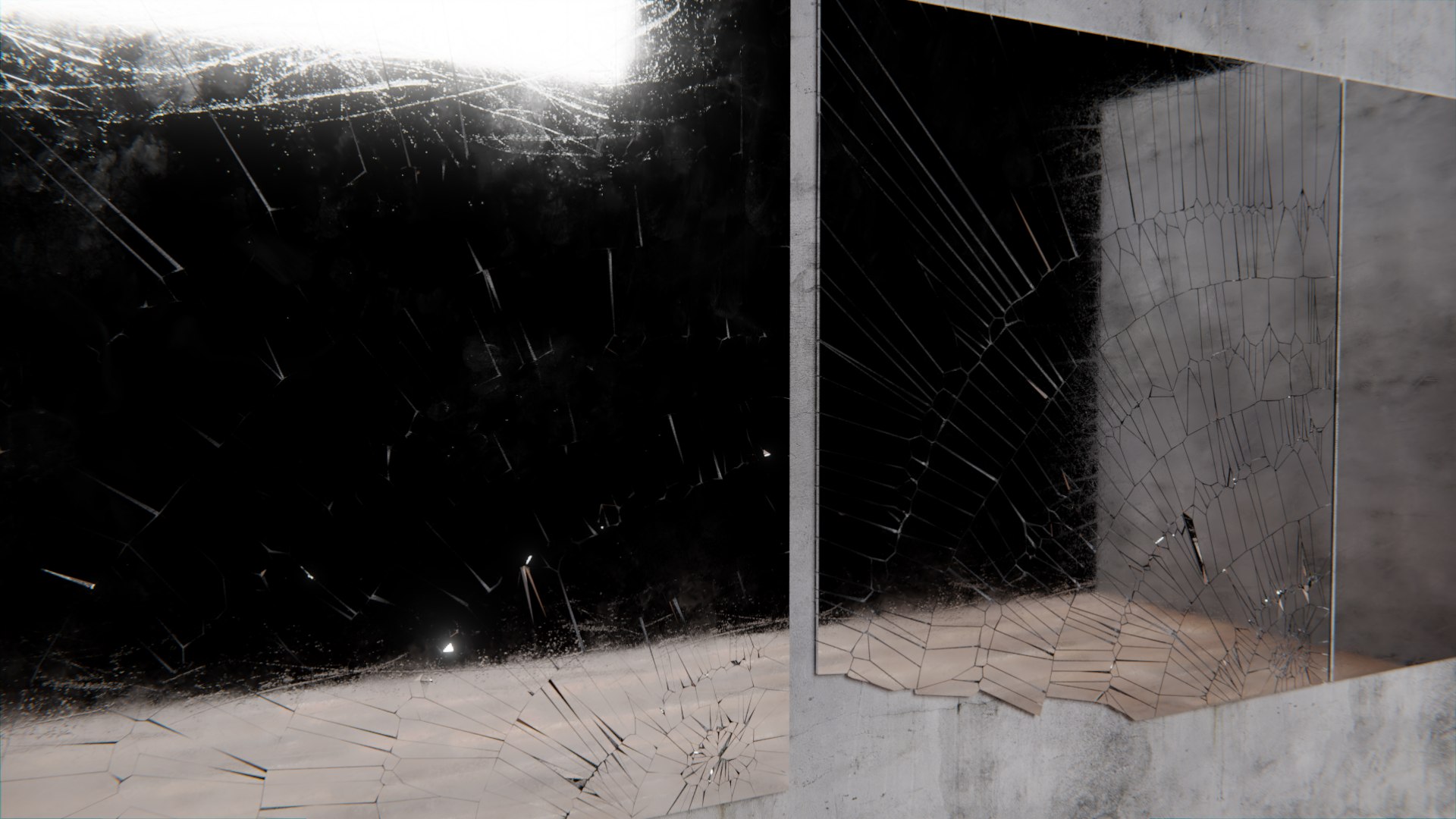 3D Broken Glass Mirror - TurboSquid 1476909