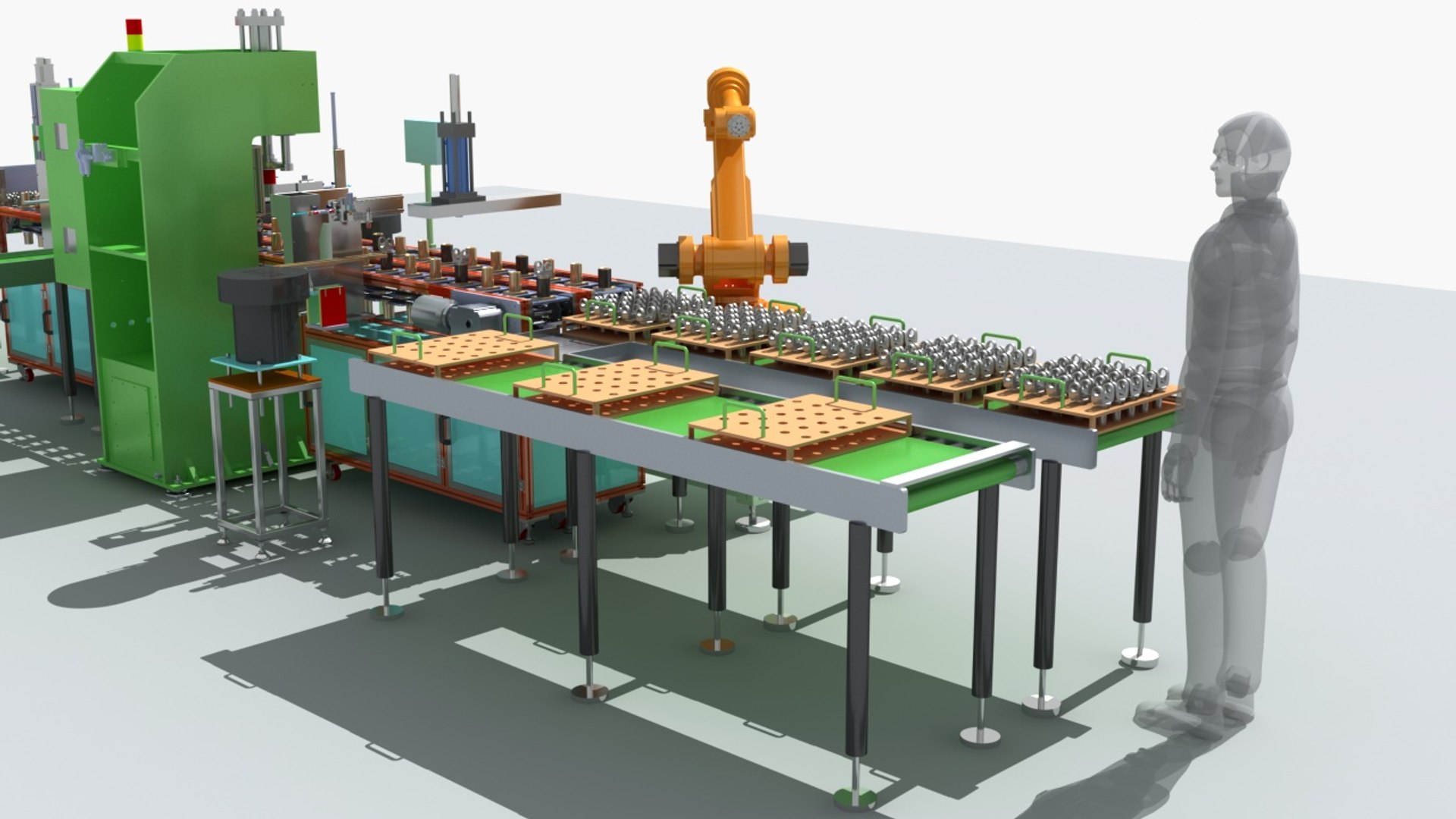 3D Industrial Equipment 21 - Universal Joint Production Line Model ...