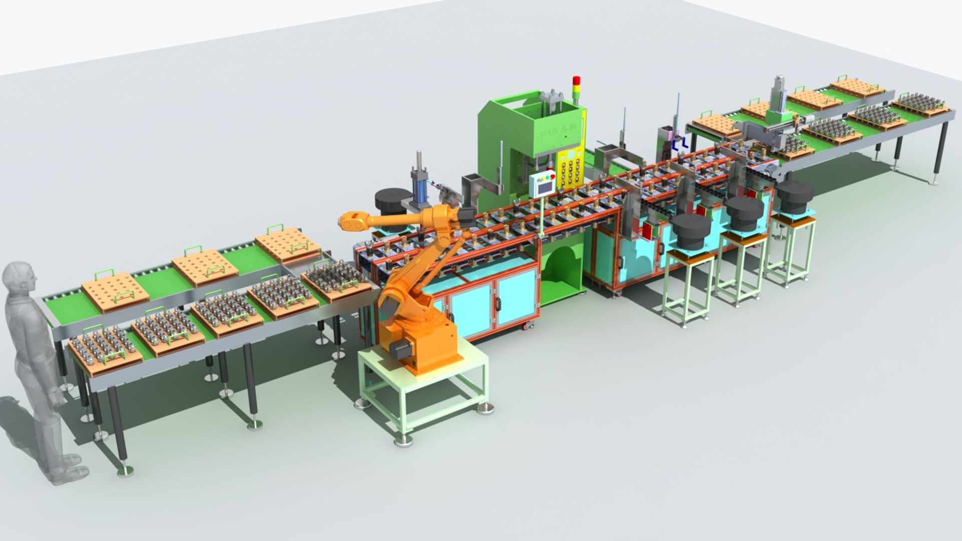 3D Industrial Equipment 21 - Universal Joint Production Line Model ...