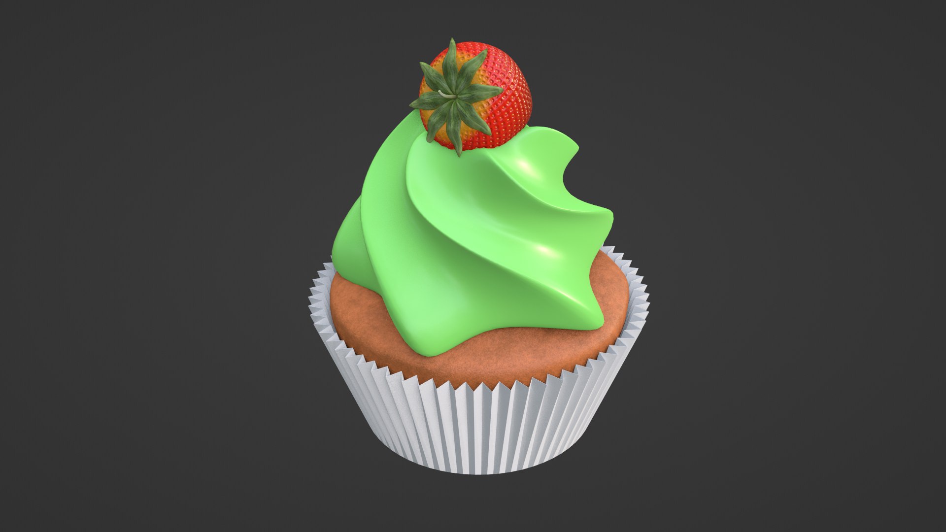 3D Strawberry Cupcake - TurboSquid 2063431