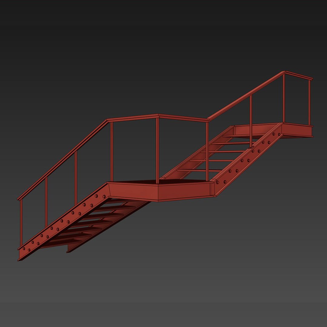 3D Model Metal Stair Handrail - TurboSquid 1557284