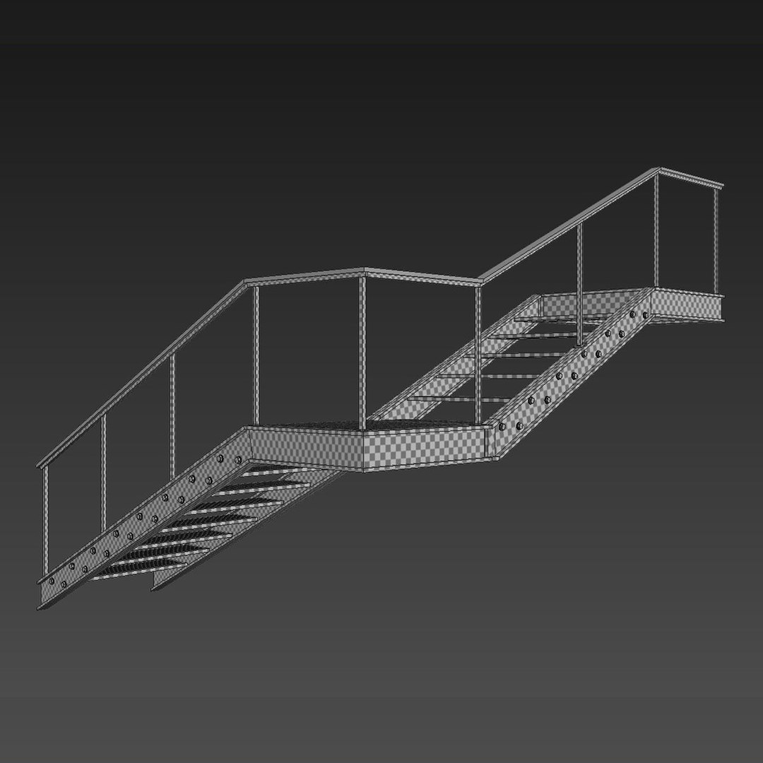 3D Model Metal Stair Handrail - TurboSquid 1557284