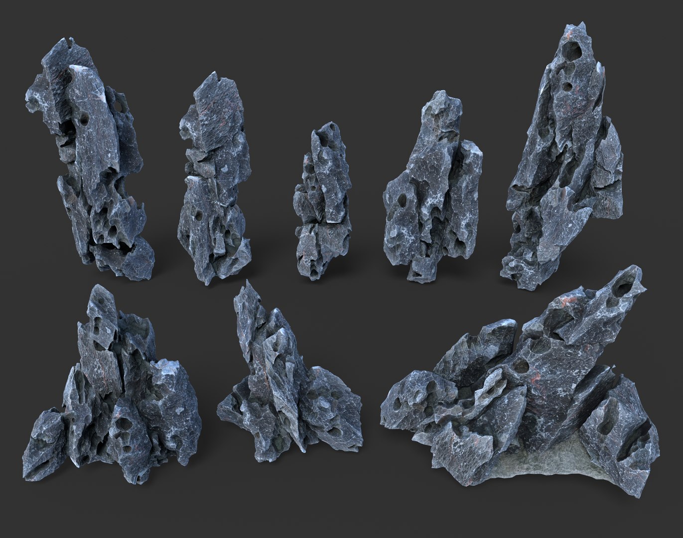 8 Low poly PBR Erosion Rocks model - TurboSquid 2161712