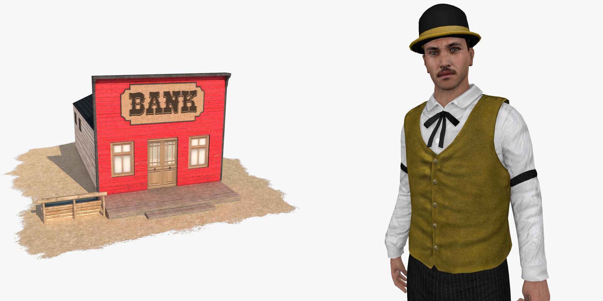 3d wild west banker pack