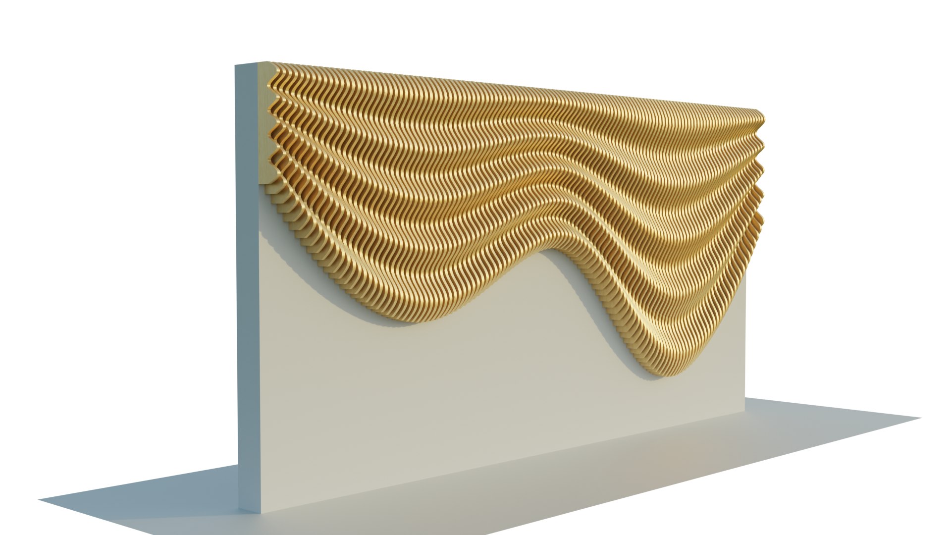 Wavy Sliced Wood Wall model - TurboSquid 2181979