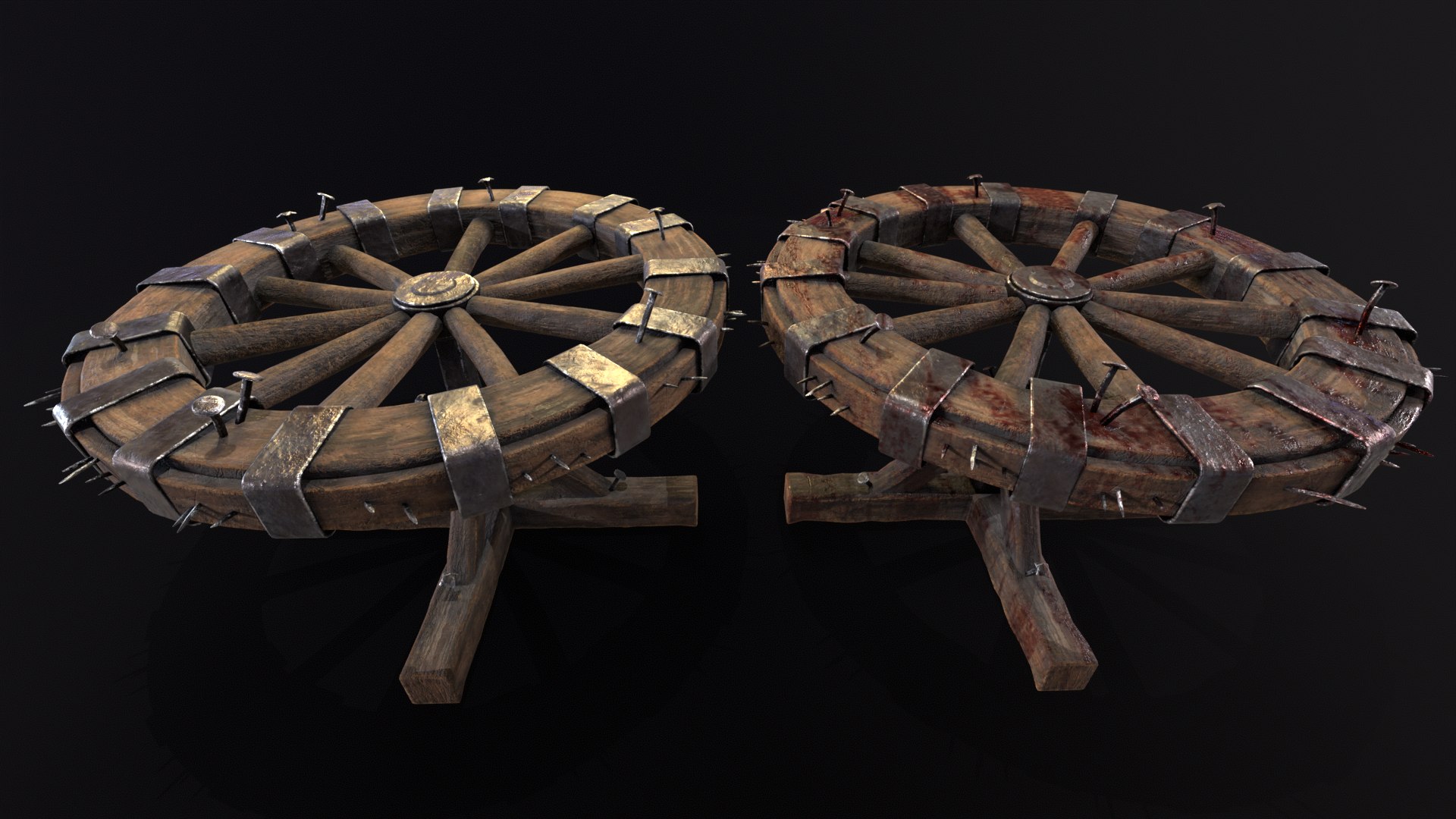 3D Breaking Wheel Torture Device - TurboSquid 2198292