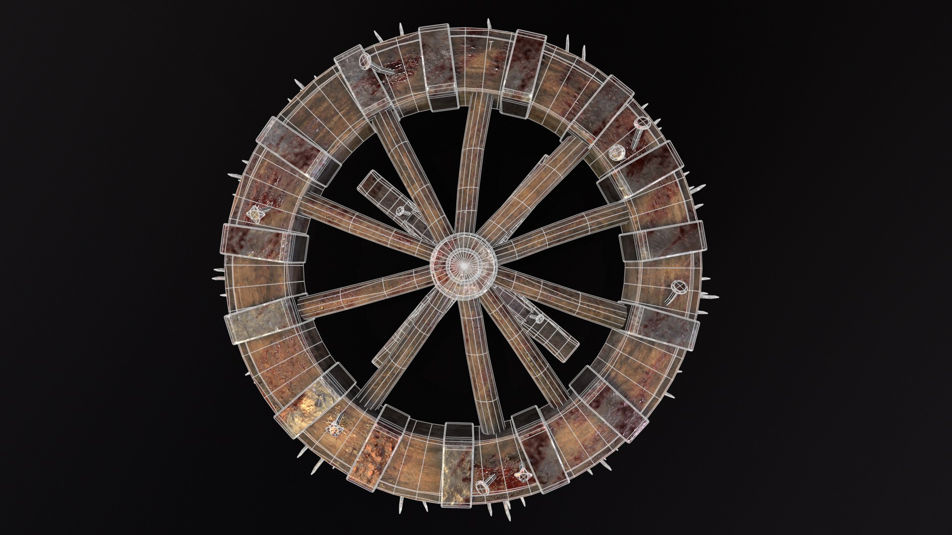 3D Breaking Wheel Torture Device - TurboSquid 2198292