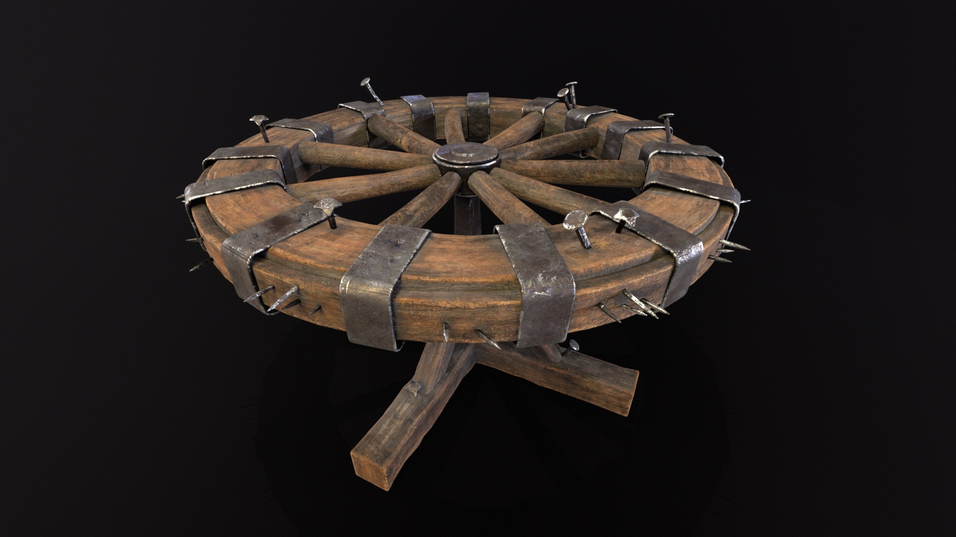 3D Breaking Wheel Torture Device - TurboSquid 2198292