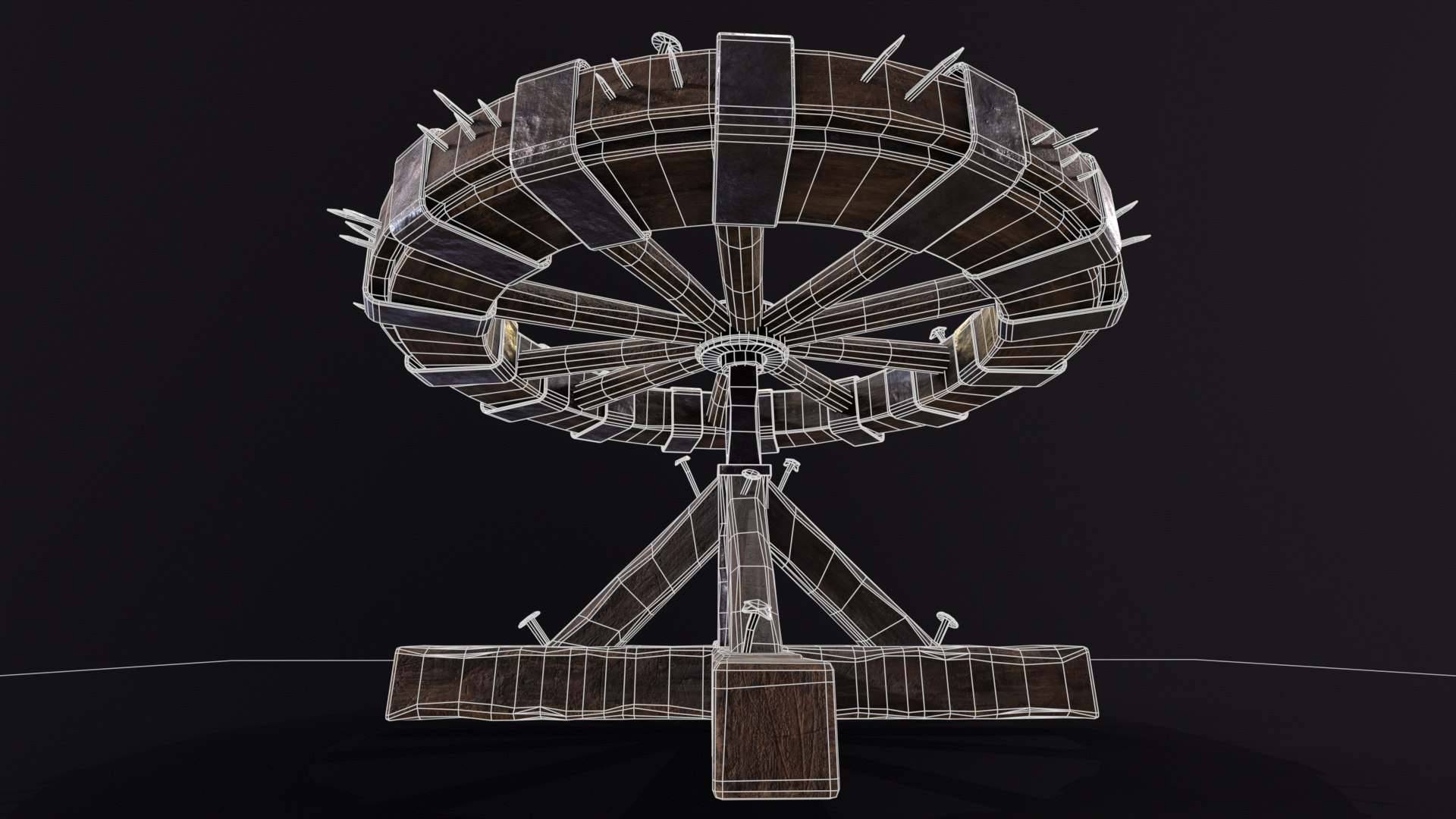 3D Breaking Wheel Torture Device - TurboSquid 2198292