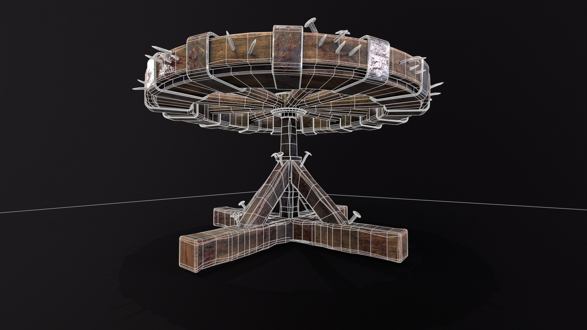 3D Breaking Wheel Torture Device - TurboSquid 2198292