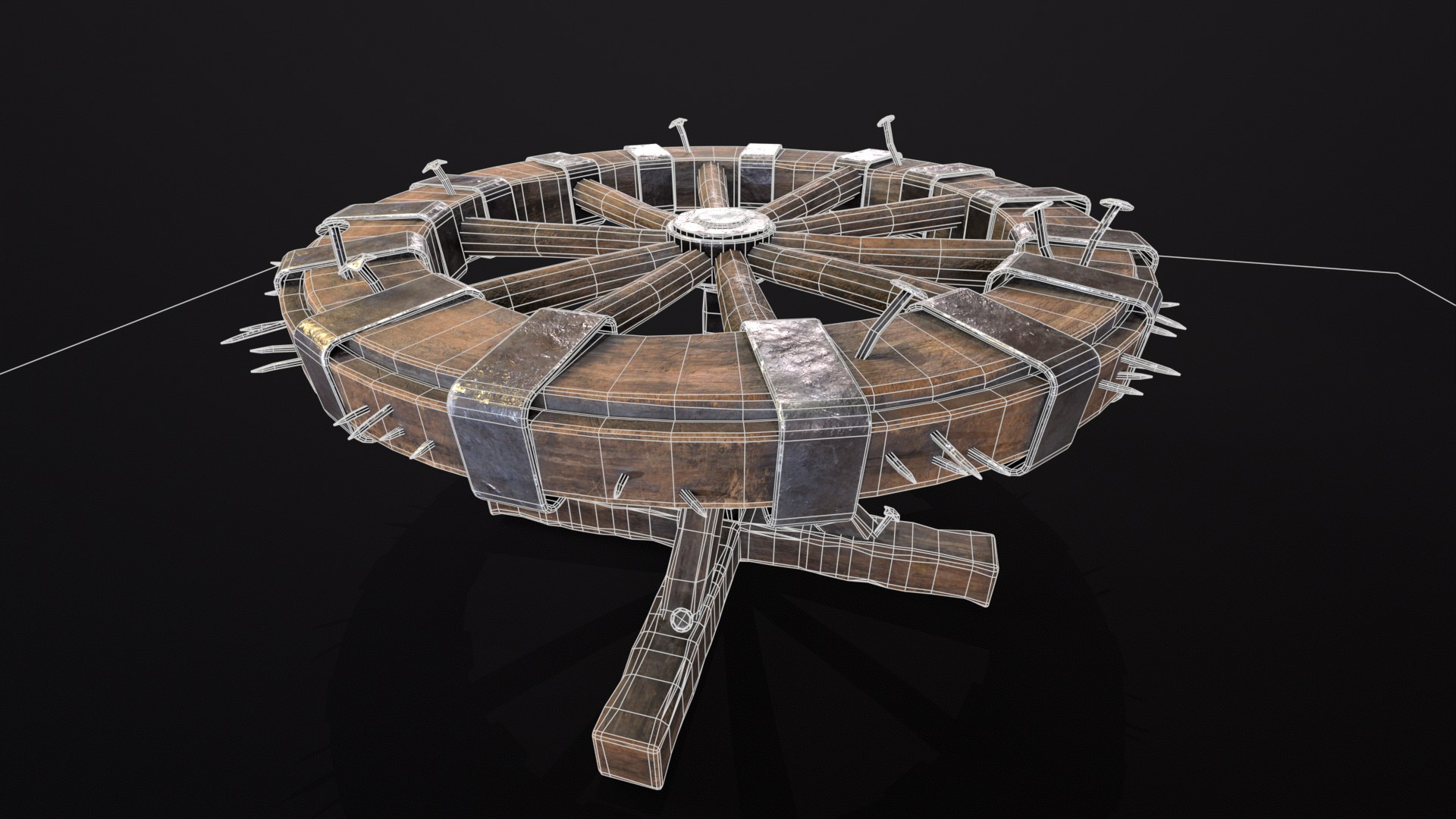 3D Breaking Wheel Torture Device - TurboSquid 2198292