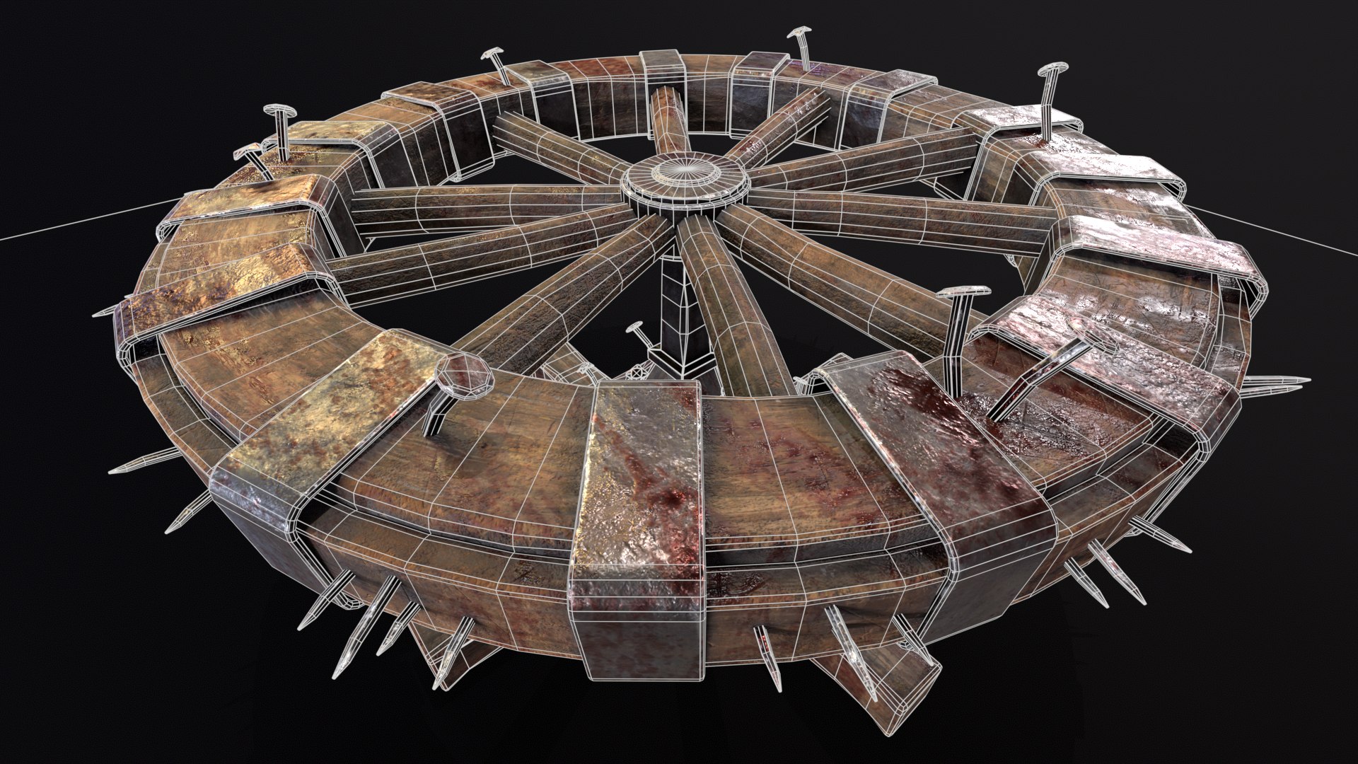 3D Breaking Wheel Torture Device - TurboSquid 2198292