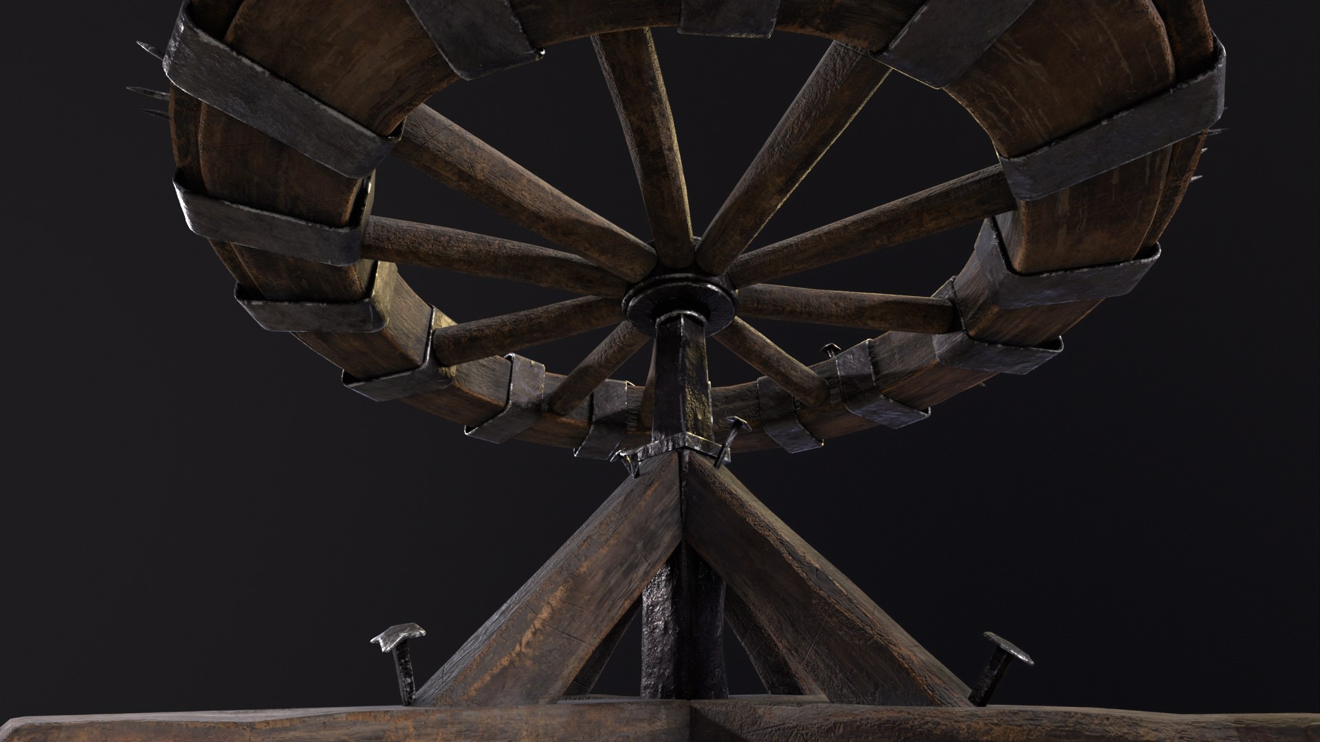 3D Breaking Wheel Torture Device - TurboSquid 2198292