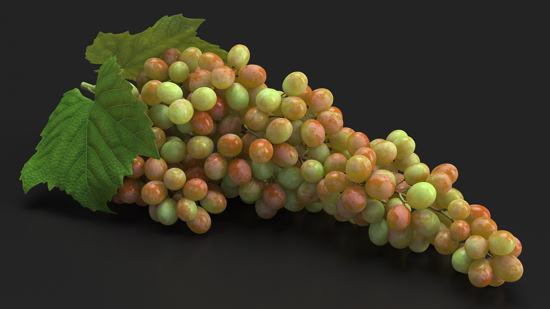 Sultana Pink Grape Cluster Lying 3D - TurboSquid 2177353