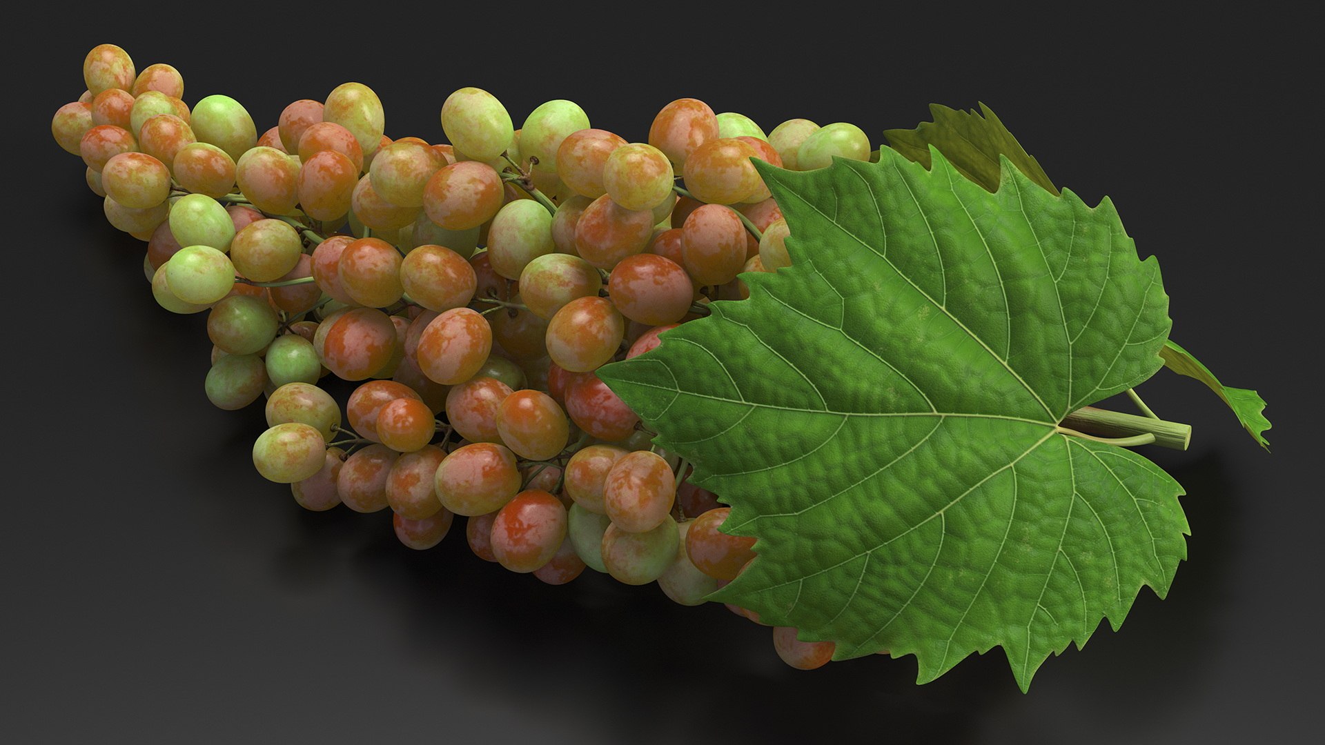 Sultana Pink Grape Cluster Lying 3D - TurboSquid 2177353